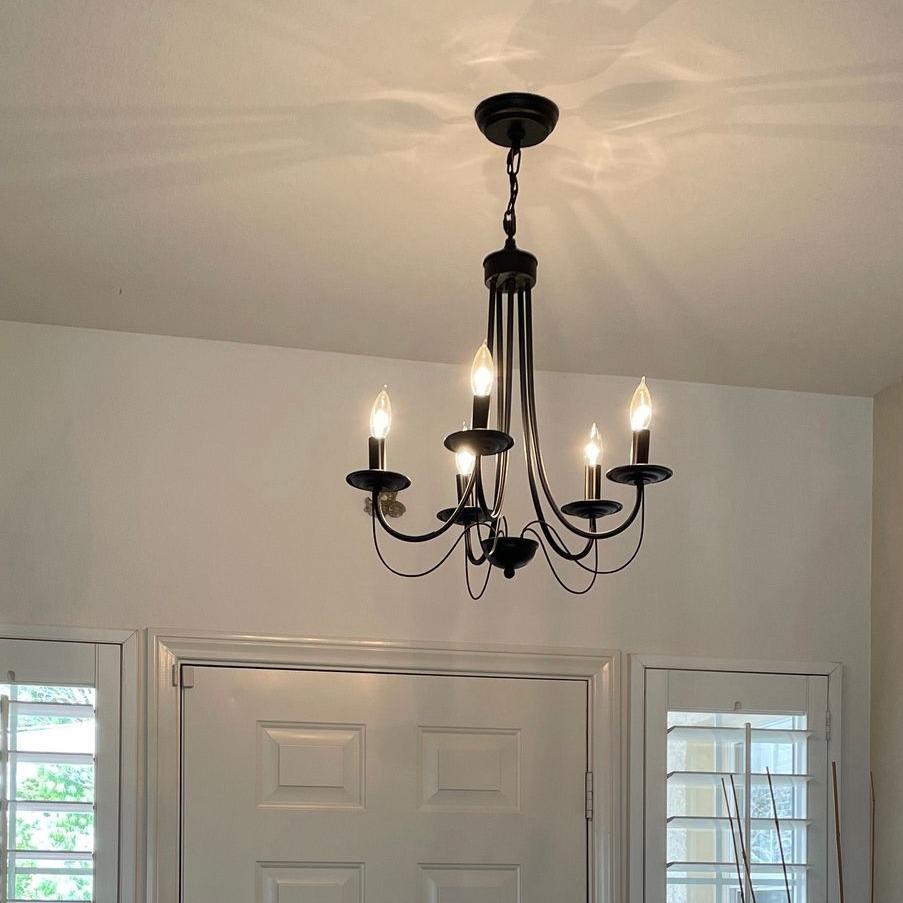 Candle Style Simple Metal Candlestick Chandelier, Candle Chandelier ...