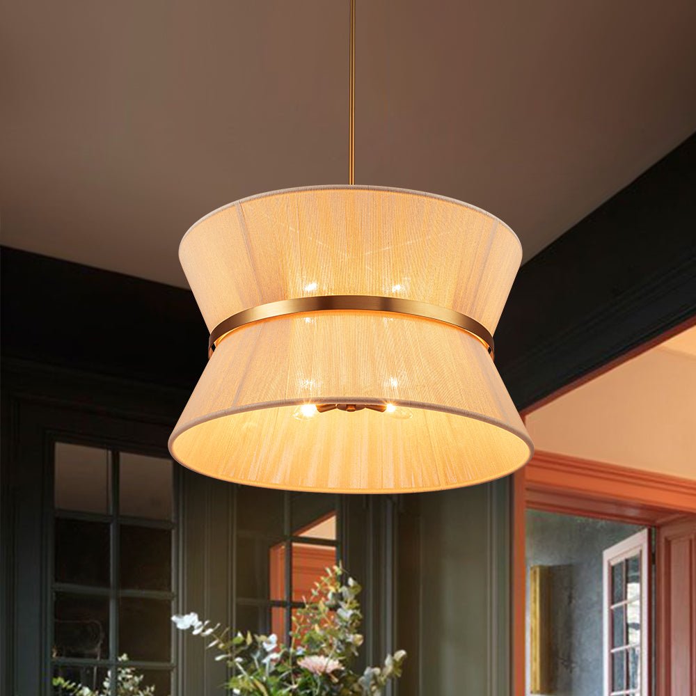 Boho Ivory Rope Drum Pendant Light, Large Coastal Pendant Lights ...