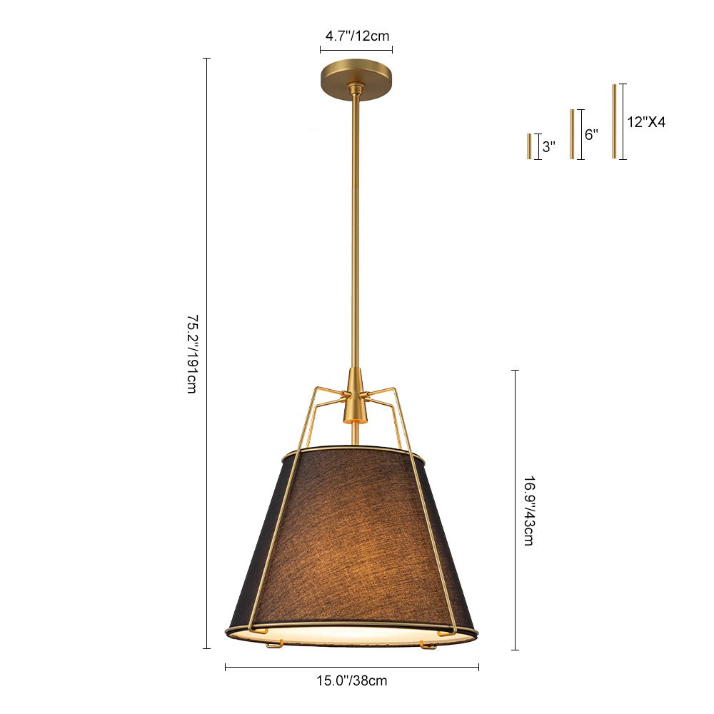 Contemporary 4-Light Conical Linen Tapered Pendant Light – Pendantlightie