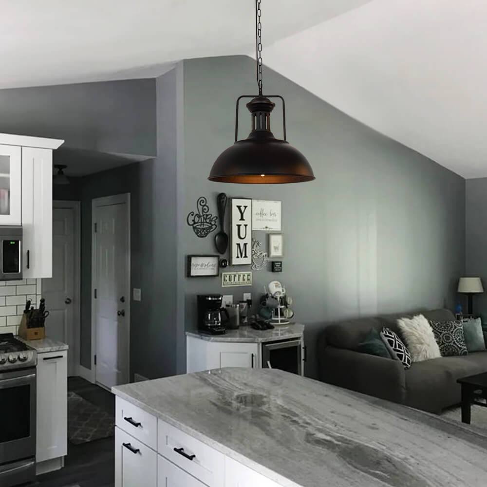 Industrial Single Rustic Copper Dome Pendant Light, Kitchen Bar Lights ...