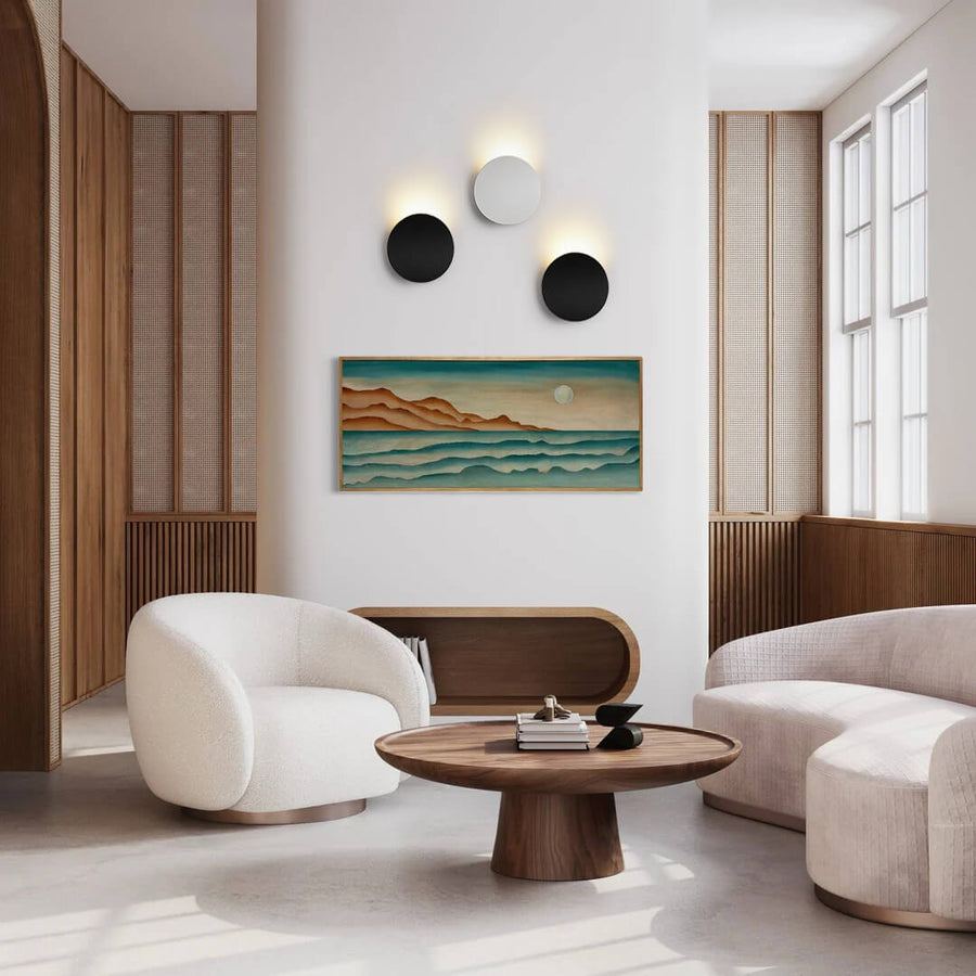 Modern Minimalist Curved Round Led Wall Sconce, Bedside Walll Light ...