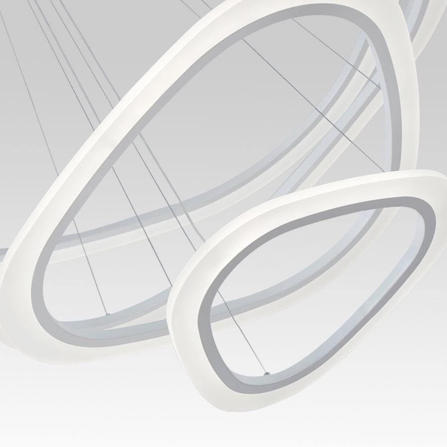 Modern 3-Ring High Ceiling Long LED Pendant Light, Led Pendant Lights ...