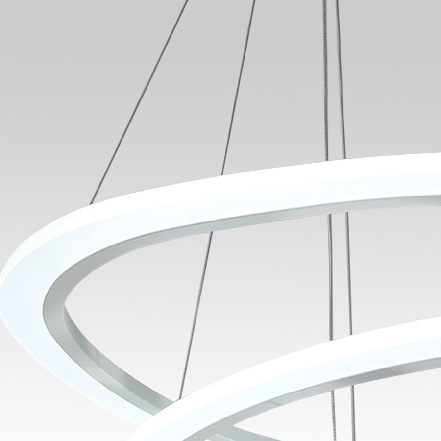 Modern 3-Ring High Ceiling Long LED Pendant Light, Led Pendant Lights ...