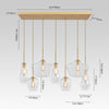 Modern 7-Light Geometric Glass Cluster Pendant Lighting for Kitchen ...