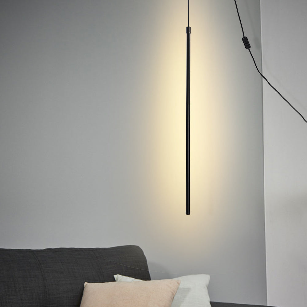 Single Cylinder Led Pendant Light Modern Forms PD 64814 BK 3000K 9.893