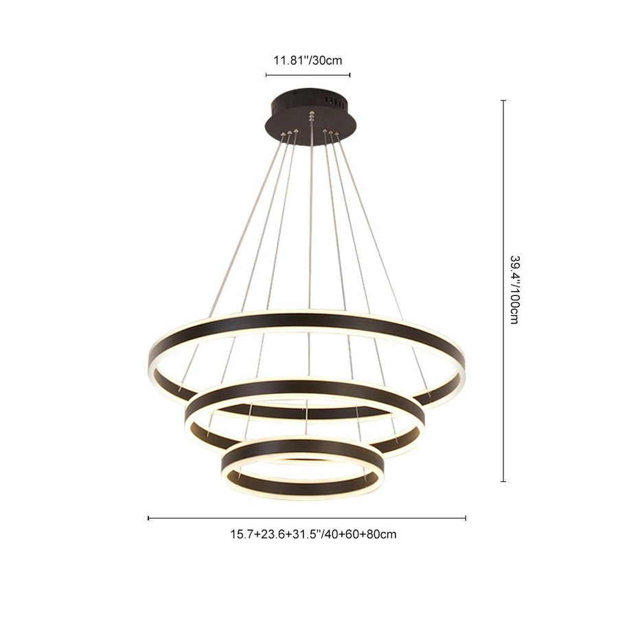 Contemporary Minimalist Multi-Ring Led Circle Light, Dimmable Lights ...