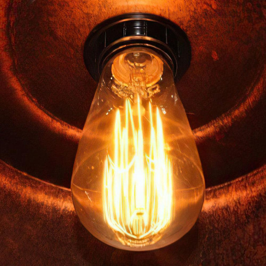 Industrial Rustic Single Rusty Dome Pendant Light Kitchen Bench Lights ...