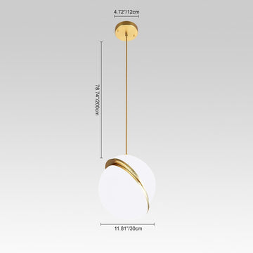 Modern Single Globe Pendant Light Hallway Pendant Light, Glass Pendant ...