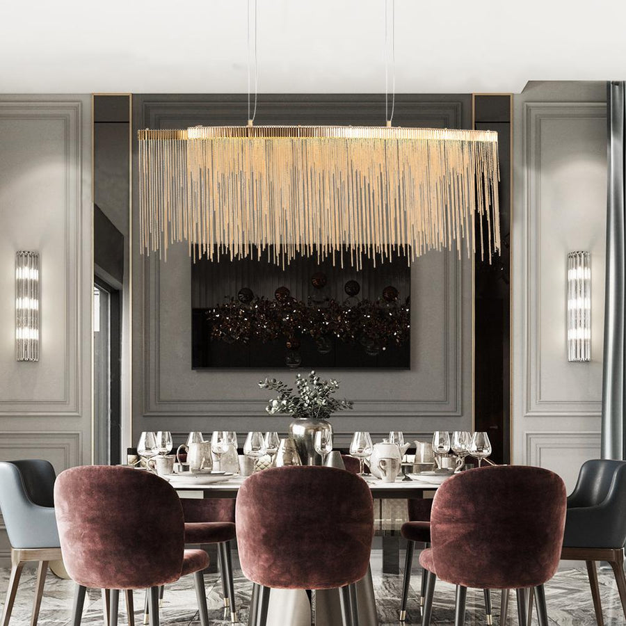 Modern Led Chain Fringe Island Chandelier | PendantLightie – Pendantlightie
