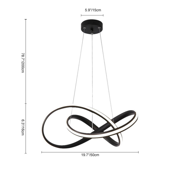 Modern Dimmable Twist Design LED Chandelier Lights, White Pendant ...