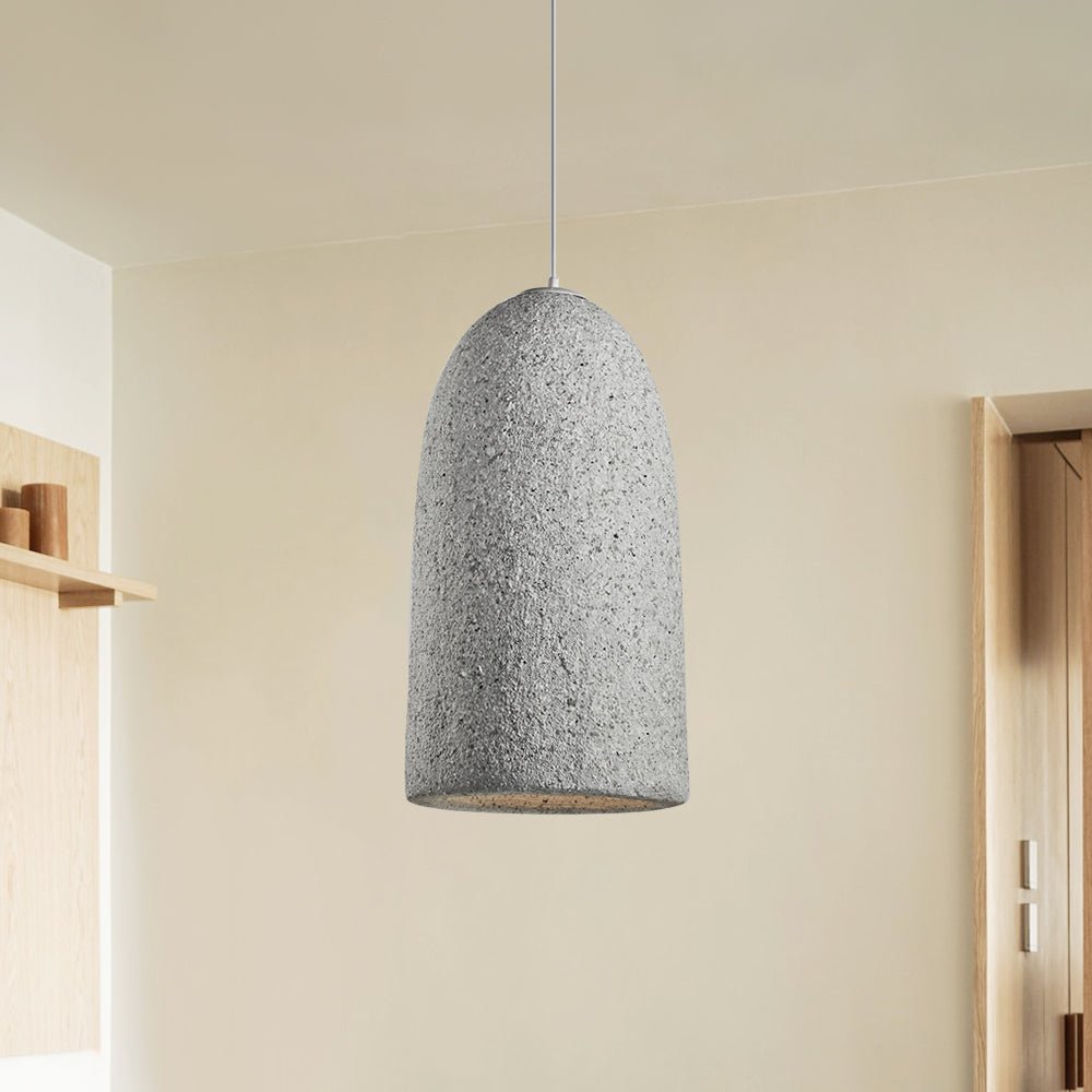 1-Light Handmade Bell Shape Pendant Light, Wabi Sabi Polystyrene Light ...