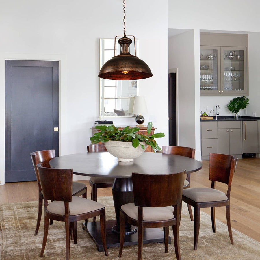 Industrial Rustic Single Rusty Dome Pendant Light Kitchen Bench Lights ...