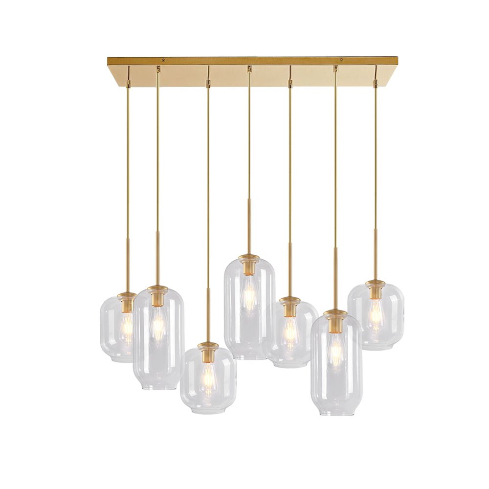 Modern 7-Light Cluster Glass Island Pendant Lights, Kitchen Pendants ...